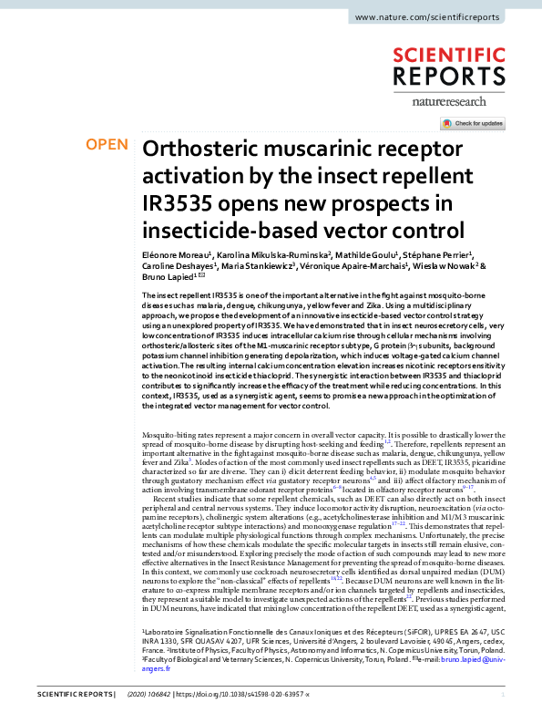 (PDF) Orthosteric muscarinic receptor activation by the insect ...