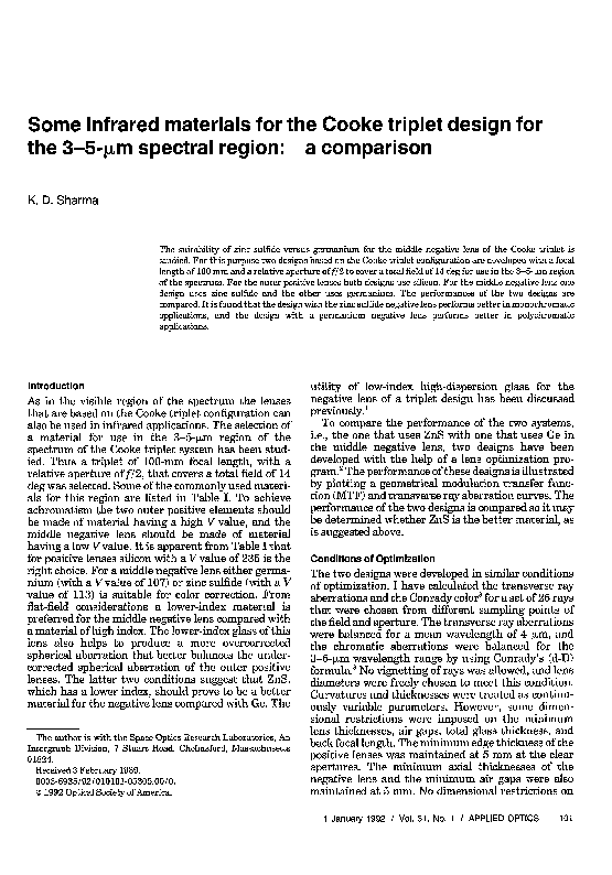 (PDF) Some infrared materials for the Cooke triplet design for the 3-5 ...