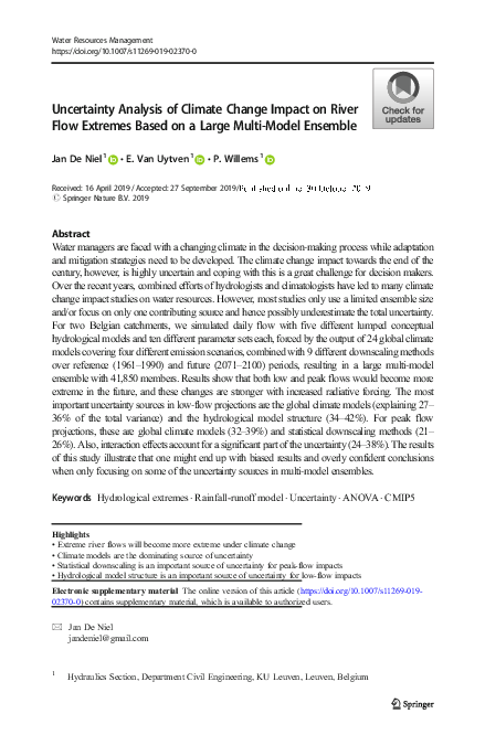 (PDF) Uncertainty Analysis of Climate Change Impact on River Flow Extremes Based on a Large ...
