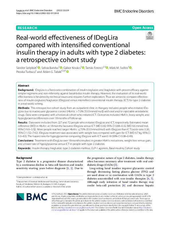 (PDF) Real-world effectiveness of IDegLira compared with intensified ...