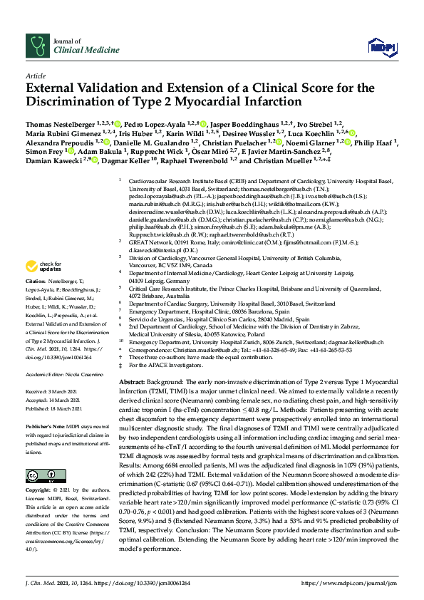 (PDF) External Validation and Extension of a Clinical Score for the Discrimination of Type 2 ...