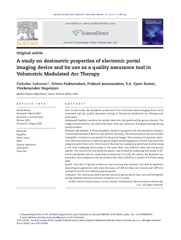 (PDF) A study on dosimetric properties of electronic portal imaging device and its use as a ...