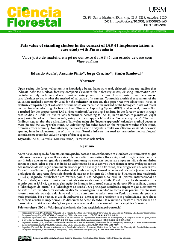 (PDF) Fair value of standing timber in the context of IAS 41 ...