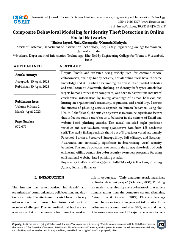 (PDF) Composite Behavioral Modeling for Identity Theft Detection in ...