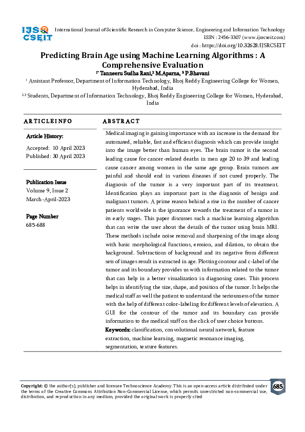 Pdf Predicting Brain Age Using Machine Learning Algorithms A Comprehensive Evaluation