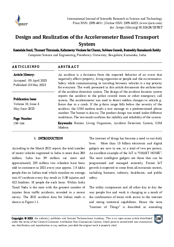 (PDF) Design and Realization of the Accelerometer Based Transport System