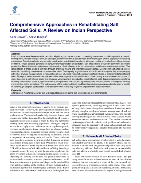 (PDF) Comprehensive Approaches in Rehabilitating Salt Affected Soils: A ...