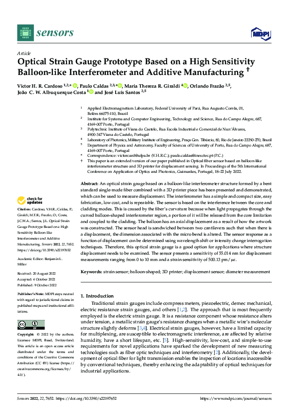 Pdf Optical Strain Gauge Prototype Based On A High Sensitivity