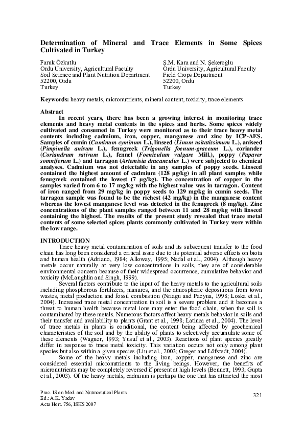 (PDF) Determination of mineral and trace elements in total diet by inductively coupled plasma ...