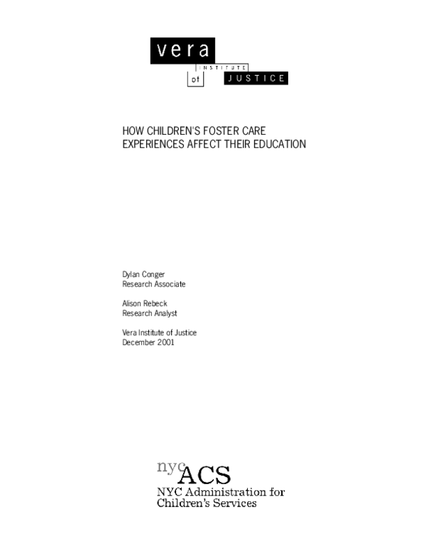 (PDF) How children's foster care experiences affect their education