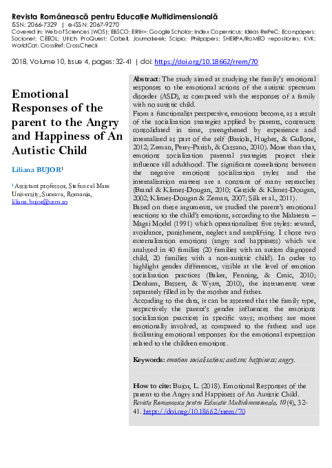 (PDF) Emotional Responses of the parent to the Angry and Happiness of ...