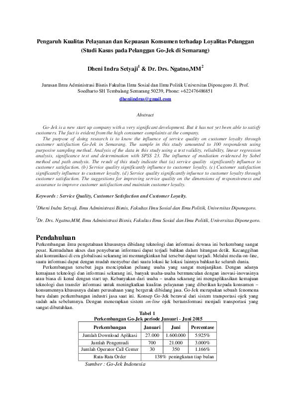 (PDF) Pengaruh Kualitas Pelayanan dan Kepuasan Konsumen terhadap Loyalitas Pelanggan (Studi ...