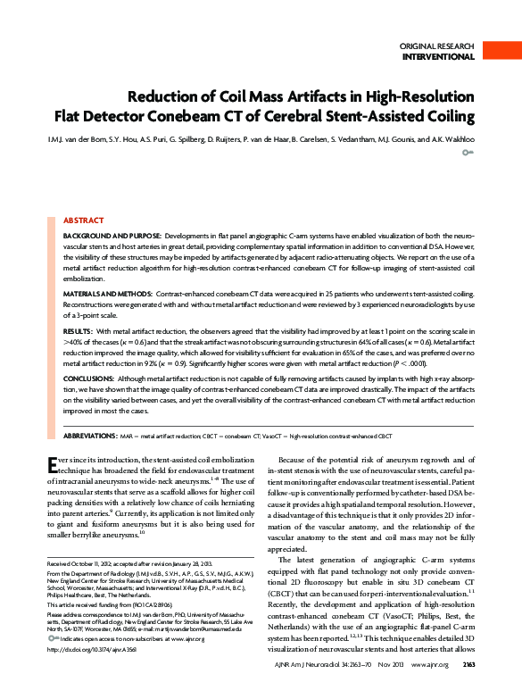 (PDF) Reduction of Coil Mass Artifacts in High-Resolution Flat Detector ...