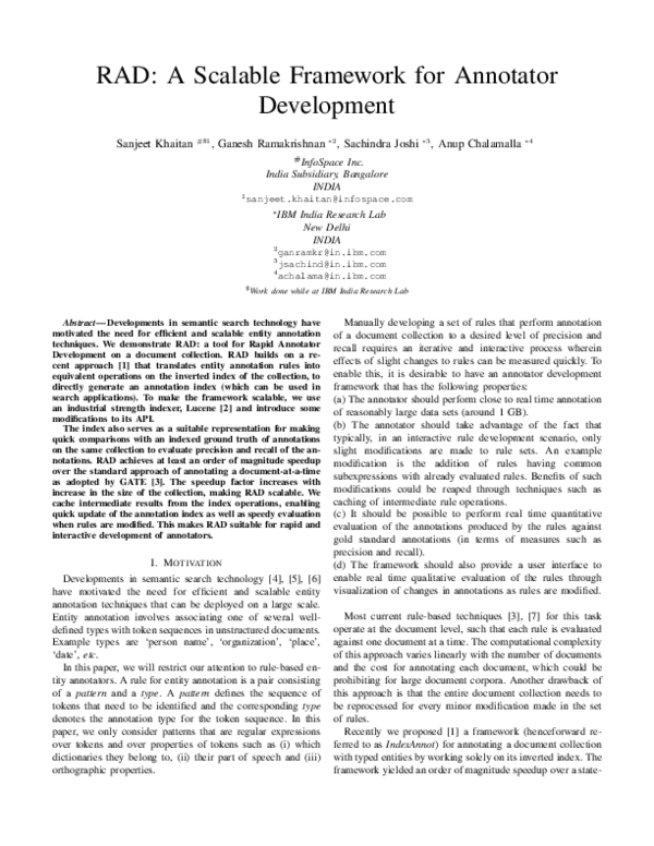 (PDF) RAD: A Scalable Framework for Annotator Development