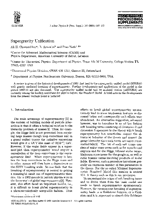 (PDF) Supergravity unification