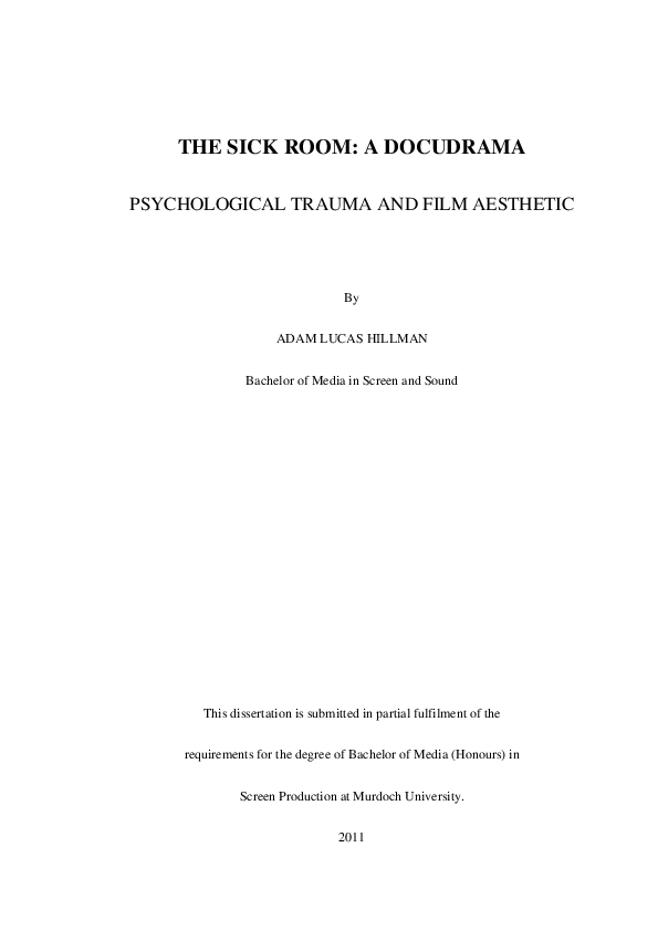 (PDF) The Sick Room: A Docudrama - Psychological trauma and film aesthetic