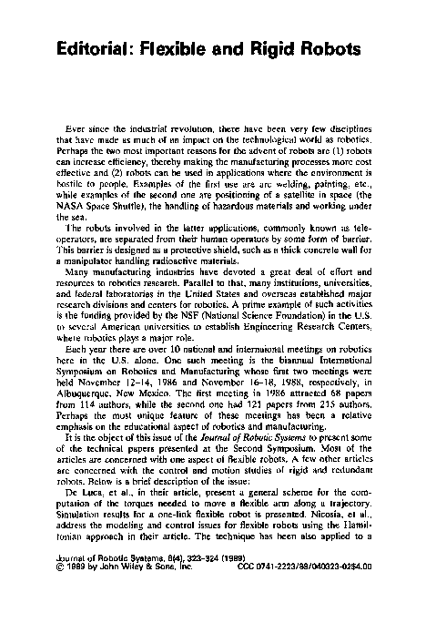(PDF) Editorial: Flexible and rigid robots