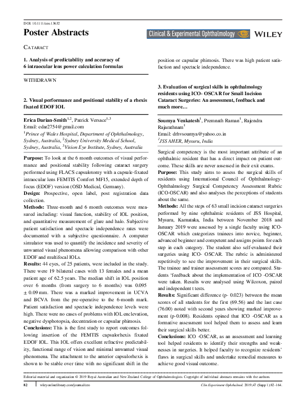 (PDF) Poster Abstracts