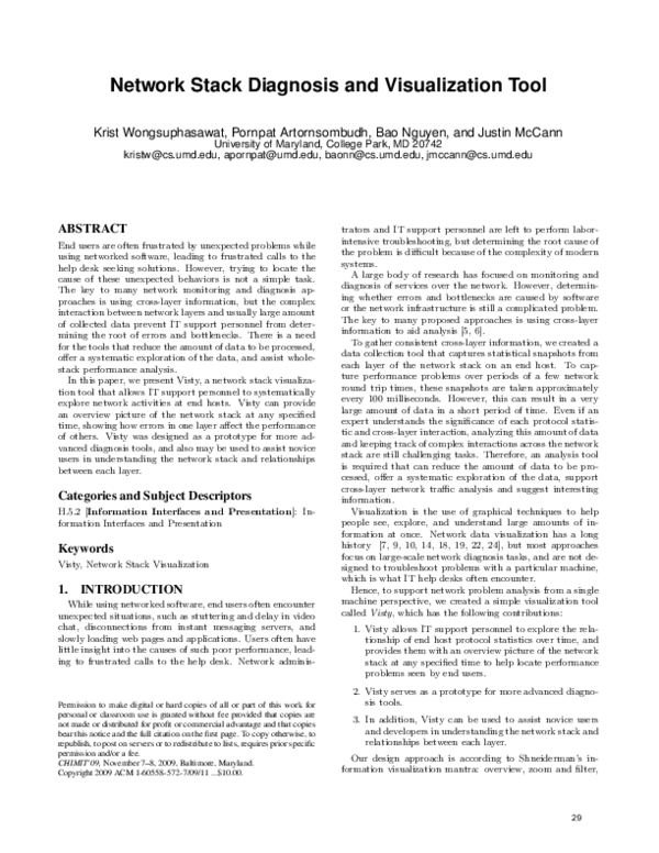 (PDF) Network stack diagnosis and visualization tool