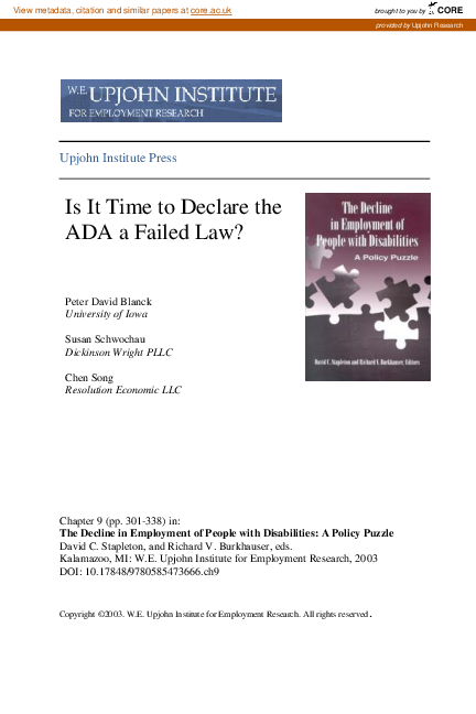 (PDF) Is It Time to Declare the ADA a Failed Law?