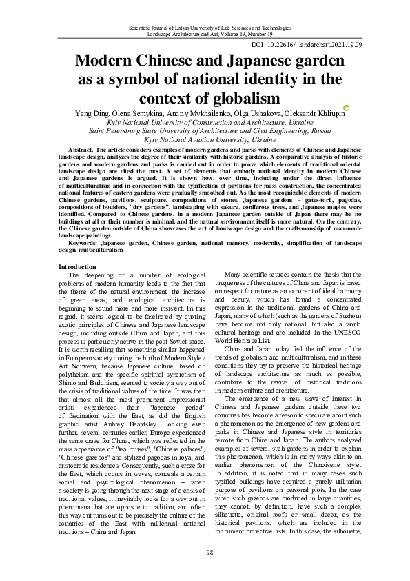 (PDF) Modern Chinese and Japanese garden as a symbol of national ...