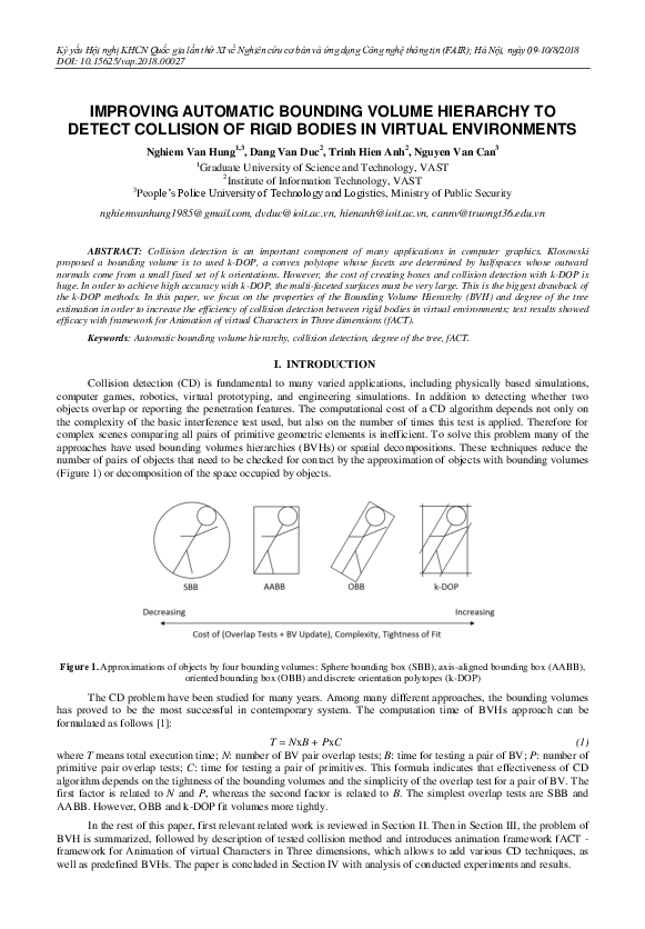 Pdf Improving Automatic Bounding Volume Hierarchy To Detect Collision Of Rigid Bodies In 0134
