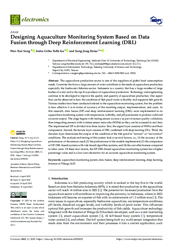 (PDF) Designing Aquaculture Monitoring System Based on Data Fusion through Deep Reinforcement ...