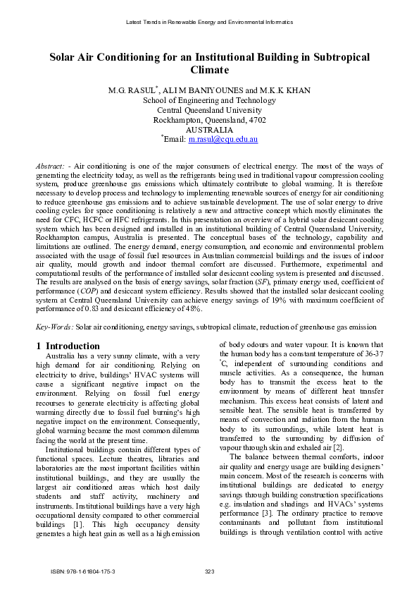 (PDF) Performance Assessment of Desiccant air Conditioning System in an ...