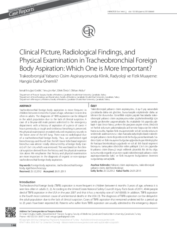 (PDF) Clinical Picture, Radiological Findings, and Physical Examination ...