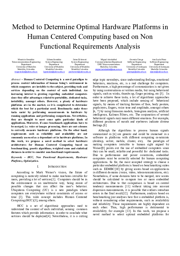 (PDF) Method to determine optimal hardware platforms in Human Centered Computing based on non ...
