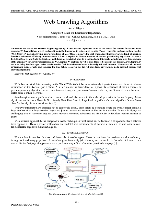(PDF) Web Crawling Algorithms | Aviral Nigam - Academia.edu