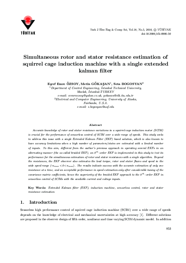 (PDF) Robust rotor flux, rotor resistance and speed estimation of an ... (PDF) Robust rotor flux, rotor resistance and speed estimation of an ...