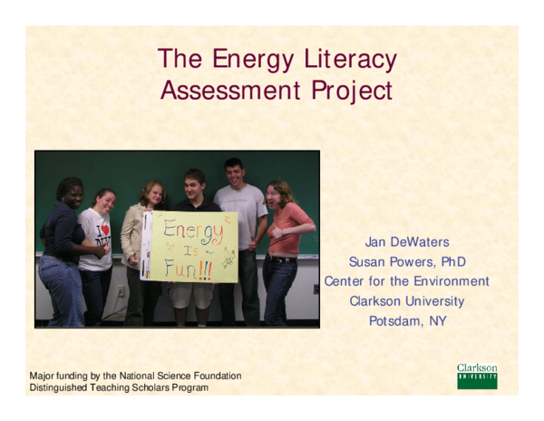 (PDF) The Energy Literacy Assessment Project