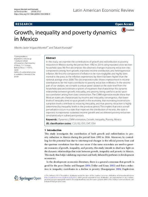 (PDF) Growth, inequality and poverty dynamics in Mexico