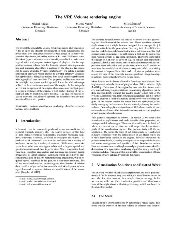 (PDF) The VRE volume rendering engine