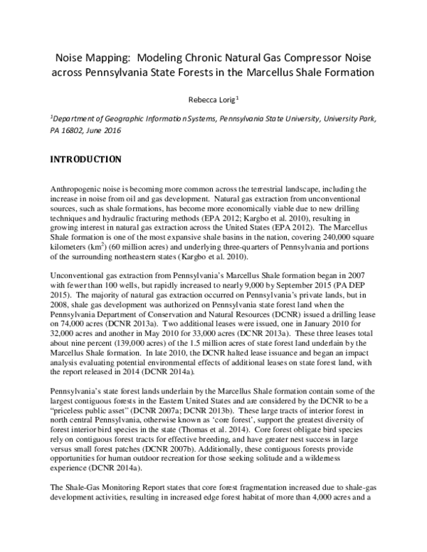 (PDF) Noise Mapping: Modeling Chronic Natural Gas Compressor Noise ...