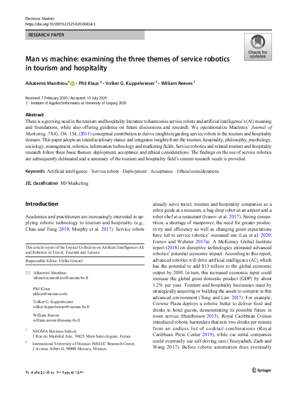 (PDF) Man vs machine: examining the three themes of service robotics in ...