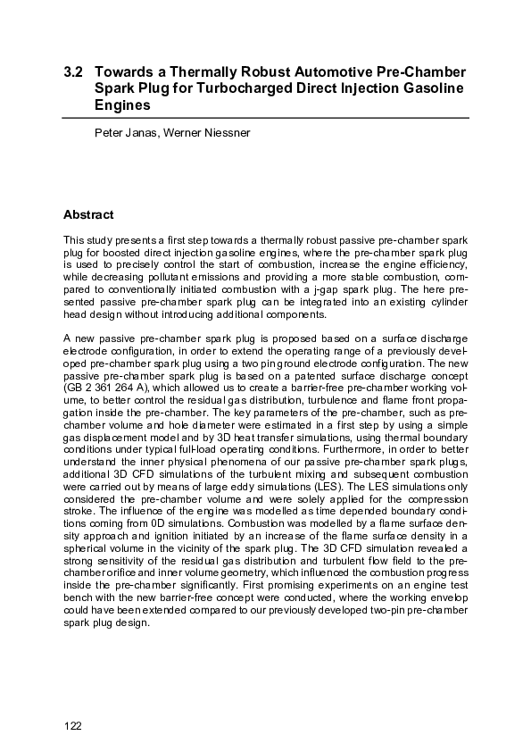 (PDF) Towards a Thermally Robust Automotive Pre-Chamber Spark Plug for ...