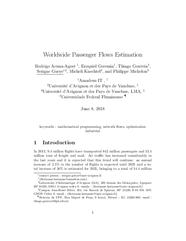 (PDF) Worldwide Passenger Flows Estimation