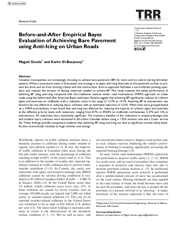 Pdf Before And After Empirical Bayes Evaluation Of Automated Mobile Speed Enforcement On Urban