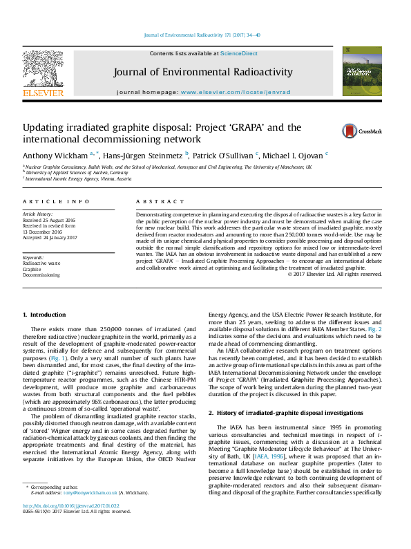 (PDF) Updating irradiated graphite disposal: Project ‘GRAPA’ and the ...