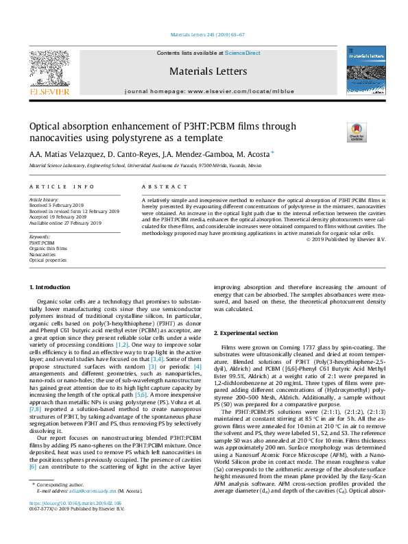 (PDF) Optical absorption enhancement of P3HT:PCBM films through ...