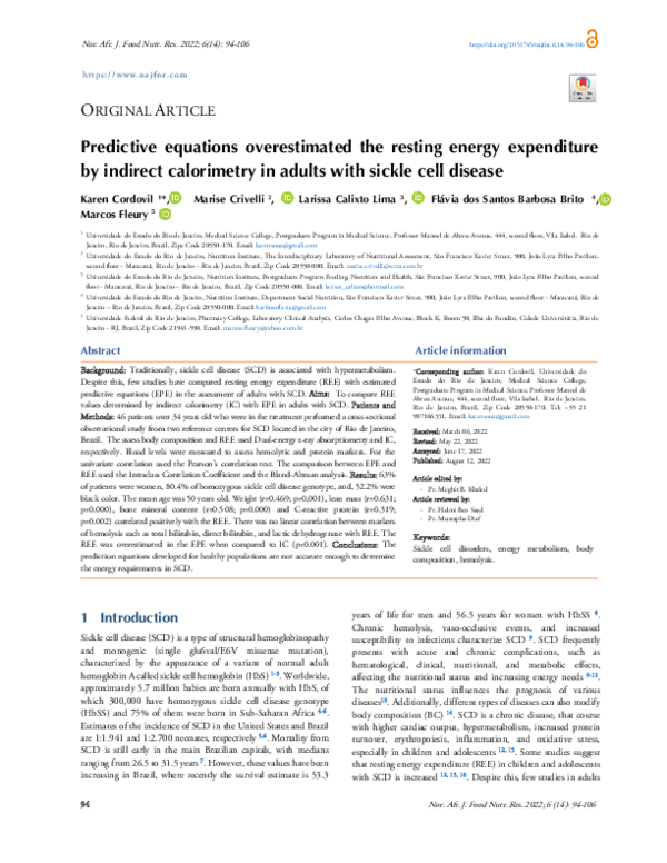 (PDF) Study of the relationship between nutrition, physical activity ... (PDF) Study of the relationship between nutrition, physical activity ...