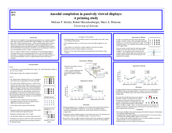 (PDF) Amodal completion in passively viewed displays: A priming study