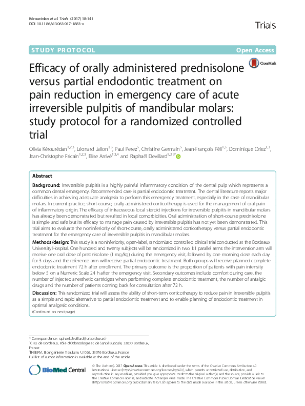 (PDF) Efficacy of orally administered prednisolone versus partial ...