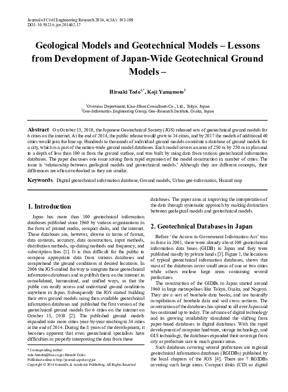 (PDF) Development of Probabilistic Geotechnical Ground Models for ...
