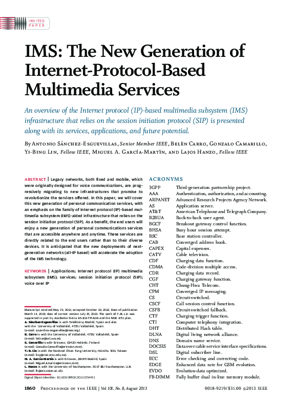 (PDF) IMS: The New Generation of Internet-Protocol-Based Multimedia ...
