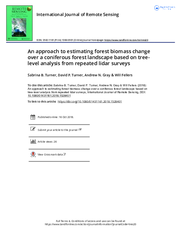 (PDF) An approach to estimating forest biomass change over a coniferous ...