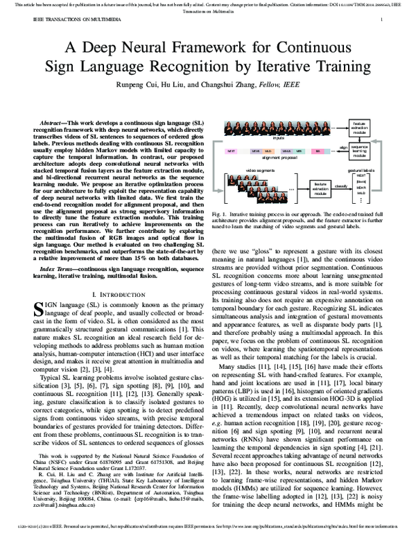 Pdf A Deep Neural Framework For Continuous Sign Language Recognition