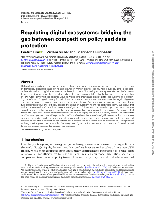 (PDF) Regulating digital ecosystems: bridging the gap between ...
